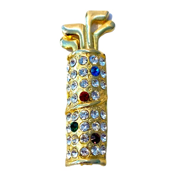 Jewelry | Vintage Rhinestone Golf Bag Broochpin | Poshmark